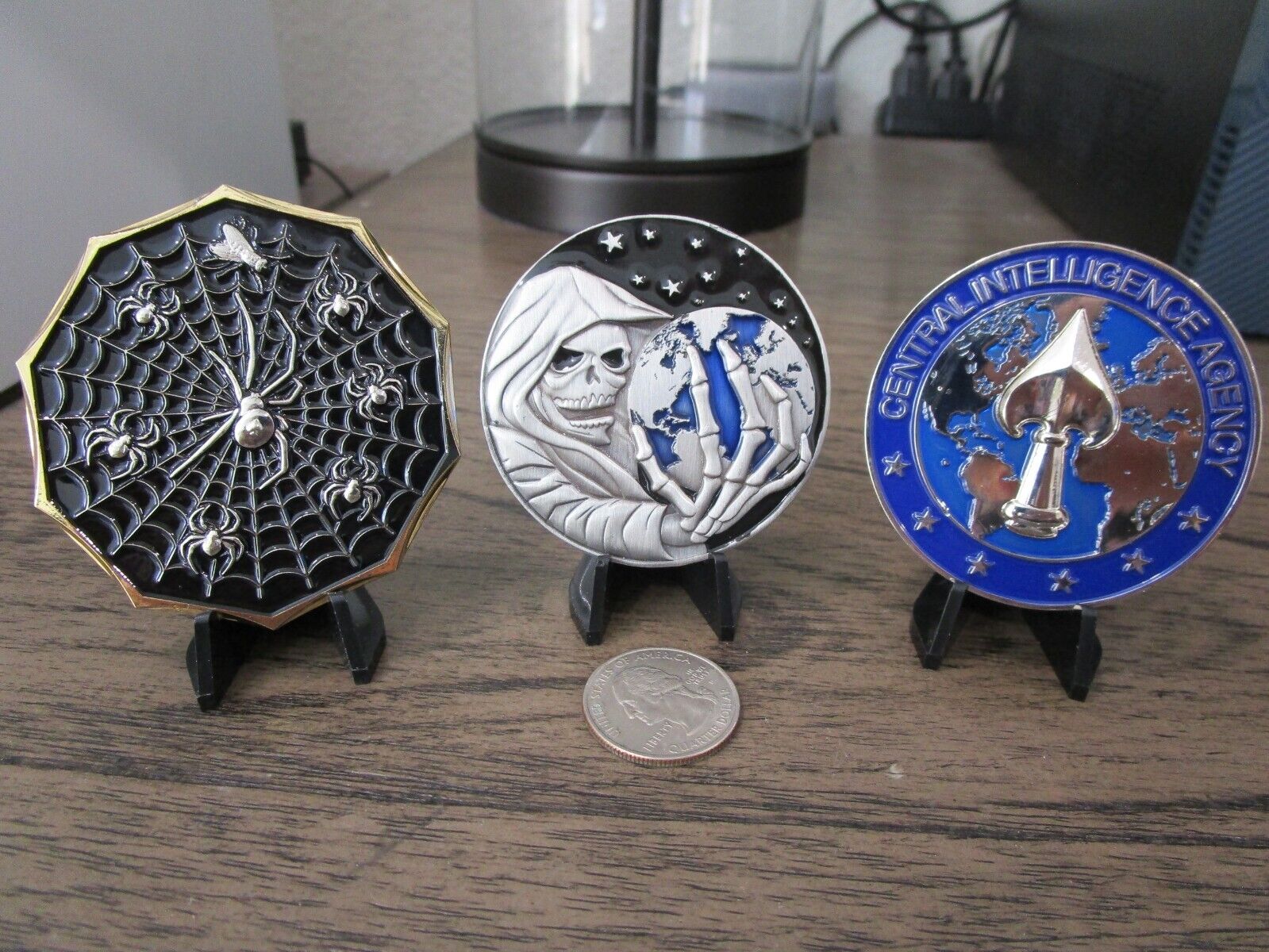 Lot of 3 CIA Challenge Coins SAD Grim Reaper SCS NSA GRS Global Respon – One World Treasures