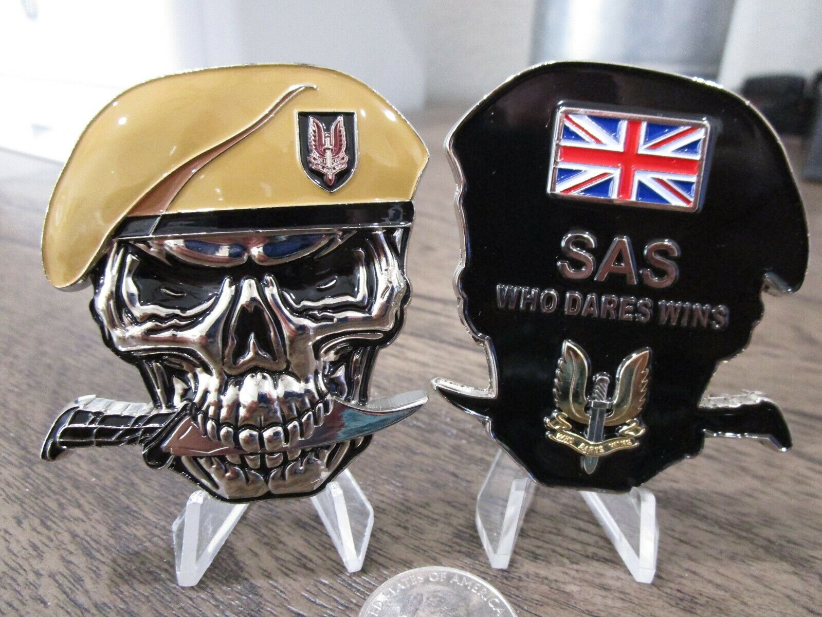 British Army Special Air Service Who Dares Wins Skull SAS Challenge Co ...